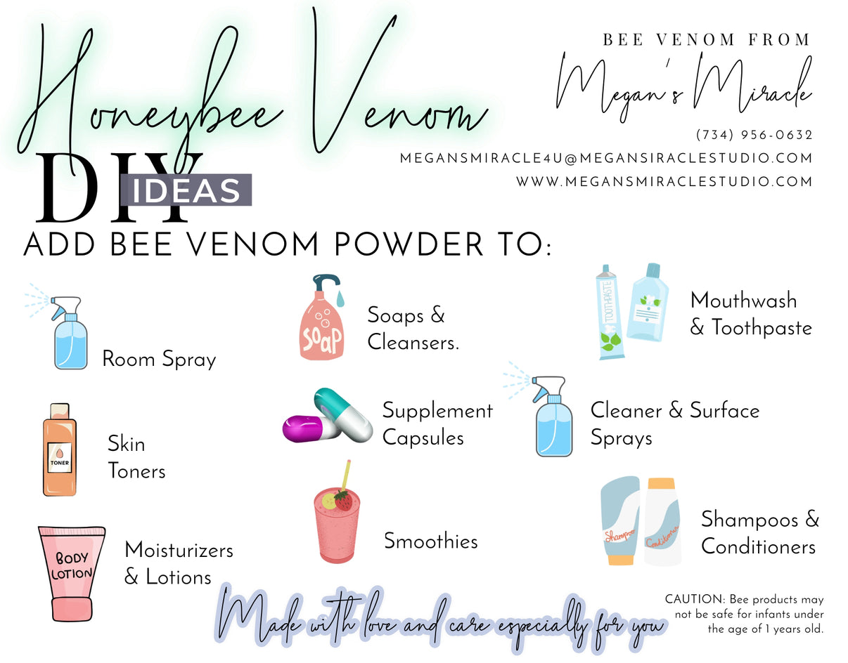 Natural Grade Bee Venom Powder – Megan’s Miracle